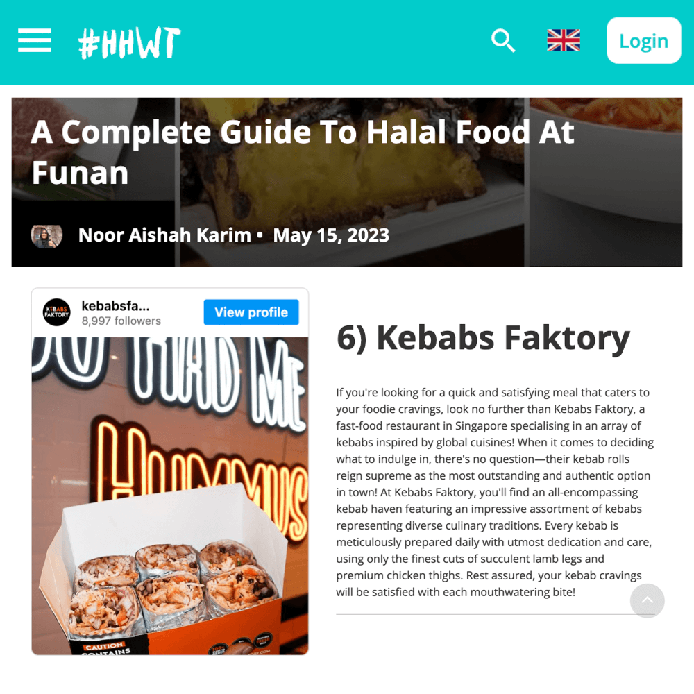 A Complete Guide To Halal Food At Funan - Kebabs Faktory